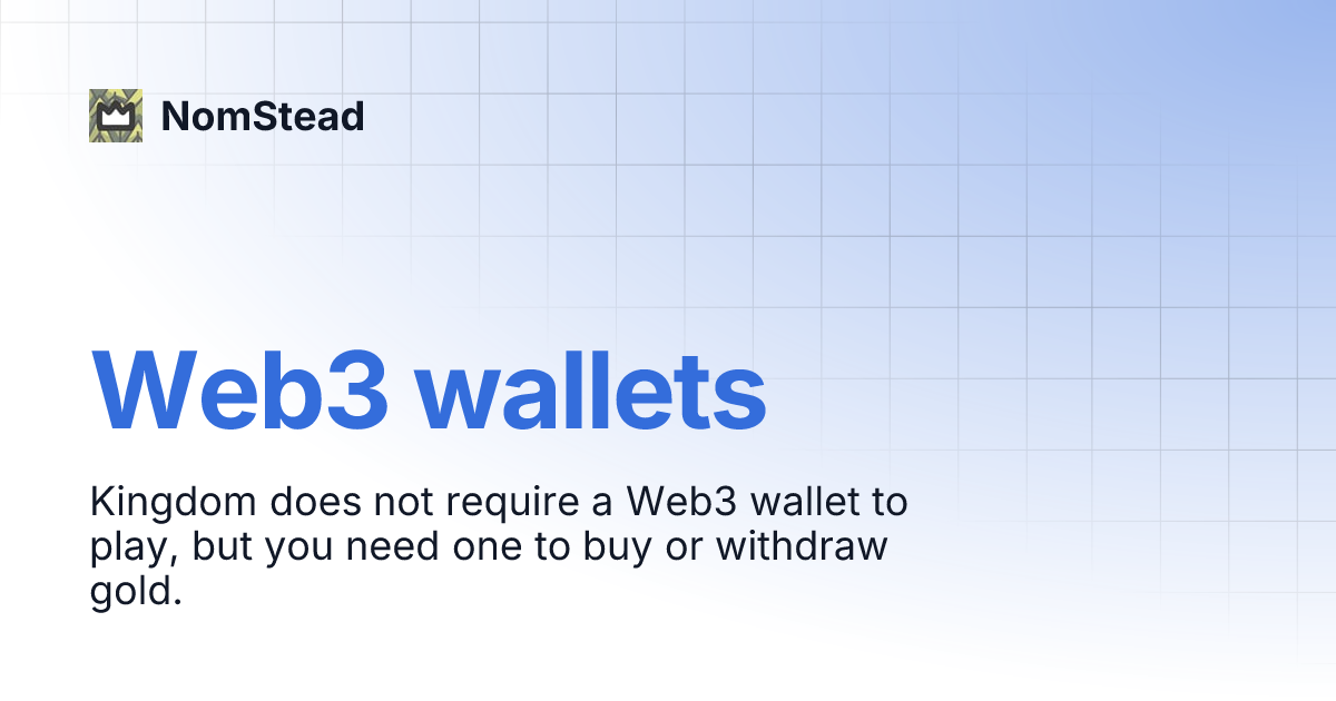 Web3 wallets | NomStead